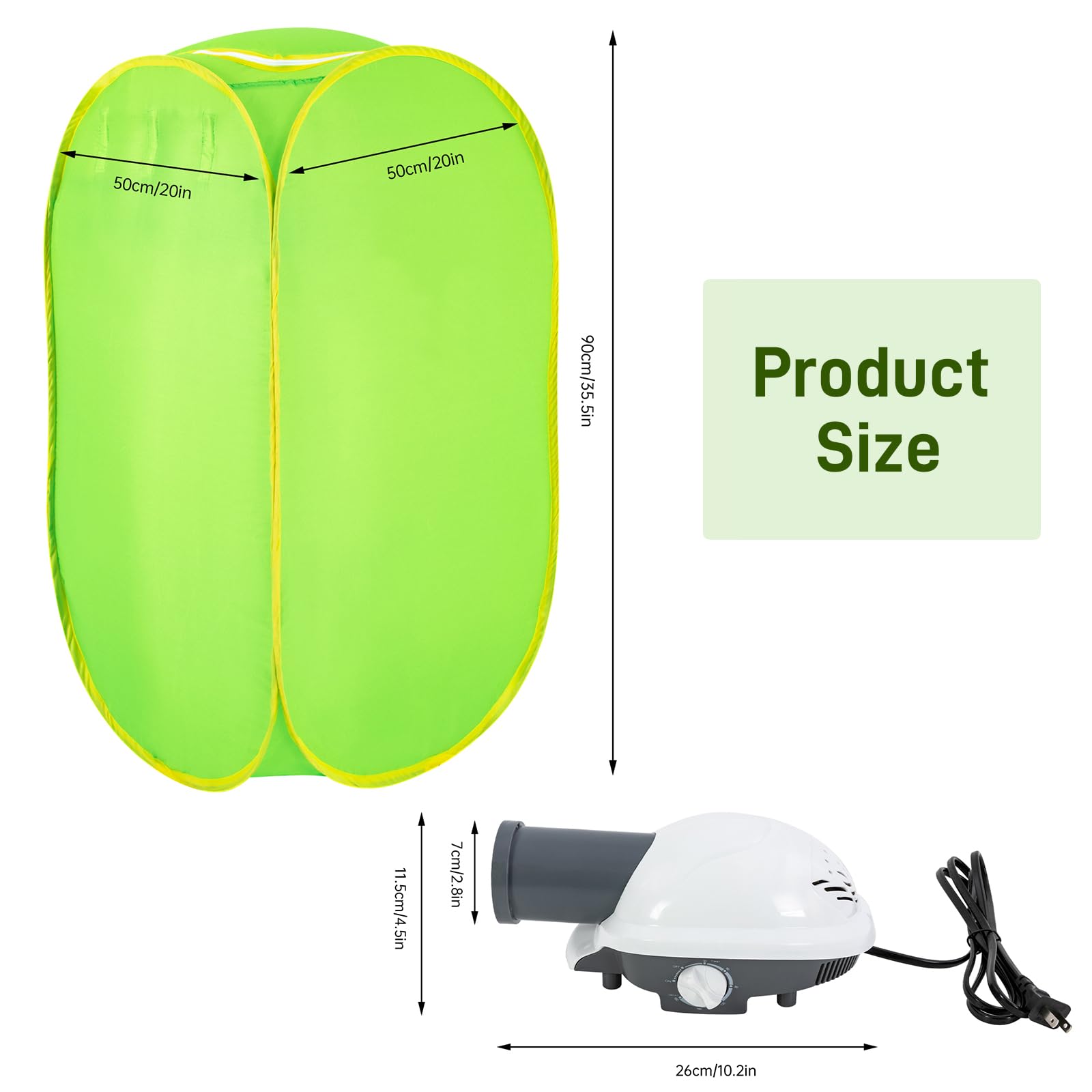 Portable Clothes Dryer, Electric Air Clothing Drying Machine, Folding Fast Drying Machine with Heater for Home Dormitory Travelling Apartments