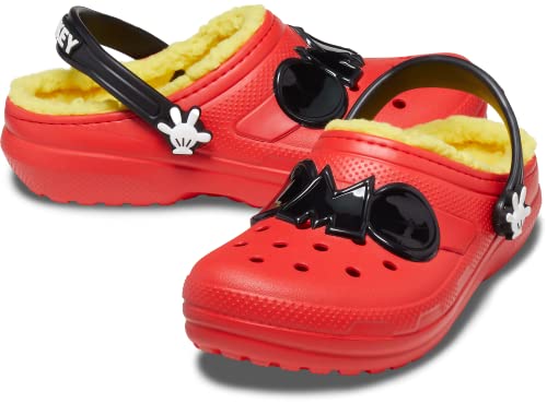 Crocs Kids' Classic Lined Disney Clog Minnie Shoes, Mickey Mouse, 3 US Unisex Little