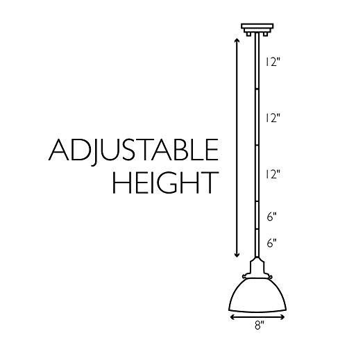 Design House 588327 Savannah Farmhouse 1-Light Indoor Pendant Dimmable White Metal Shade for Kitchen Island Bar Dining Room, Matte Black