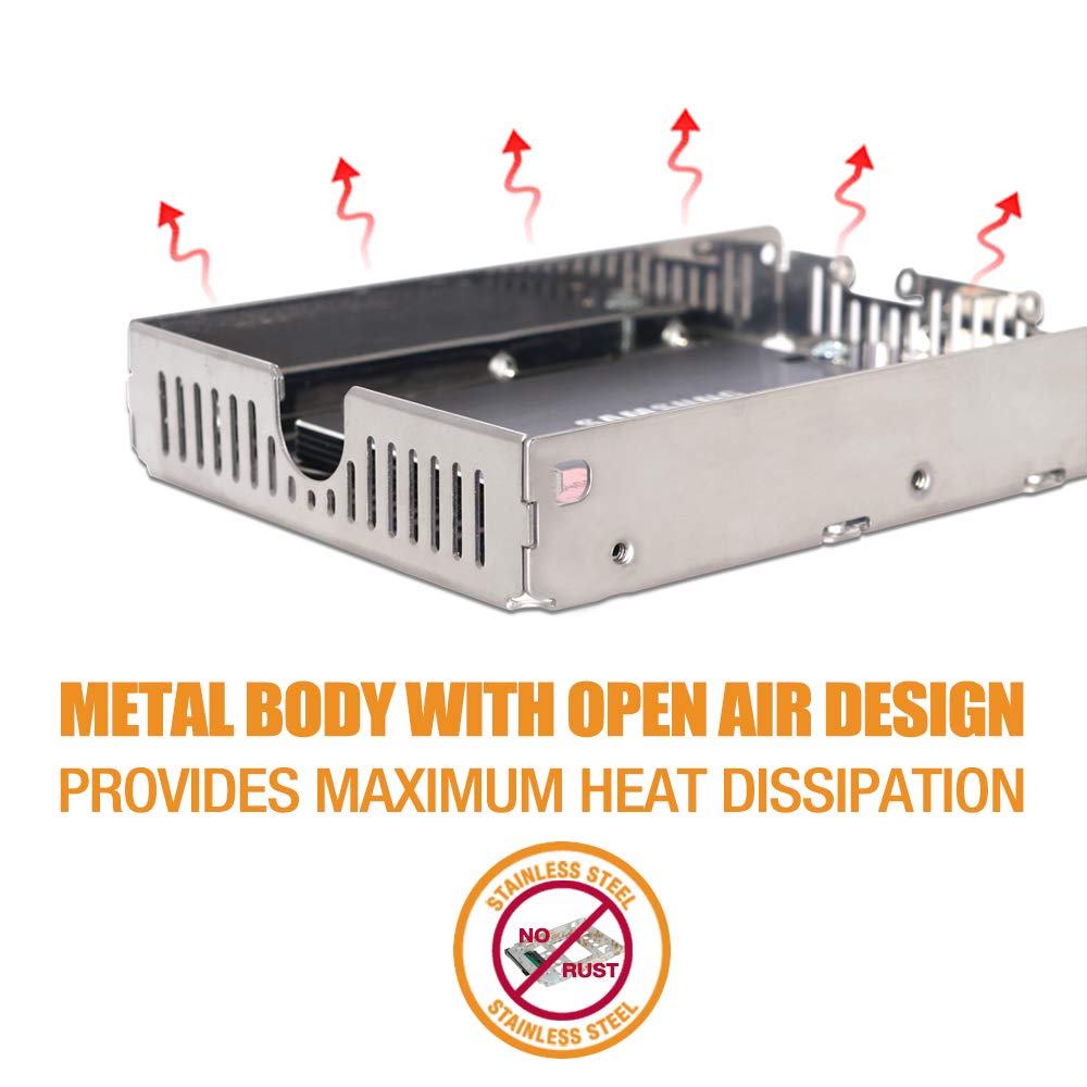 ICY DOCK Open Air 2.5” to 3.5” SAS / SATA (22pin) HDD & SSD Converter / Mounting Kit for Internal 3.5" Drive Bay | EZConvert Air Lite MB482SP-3B
