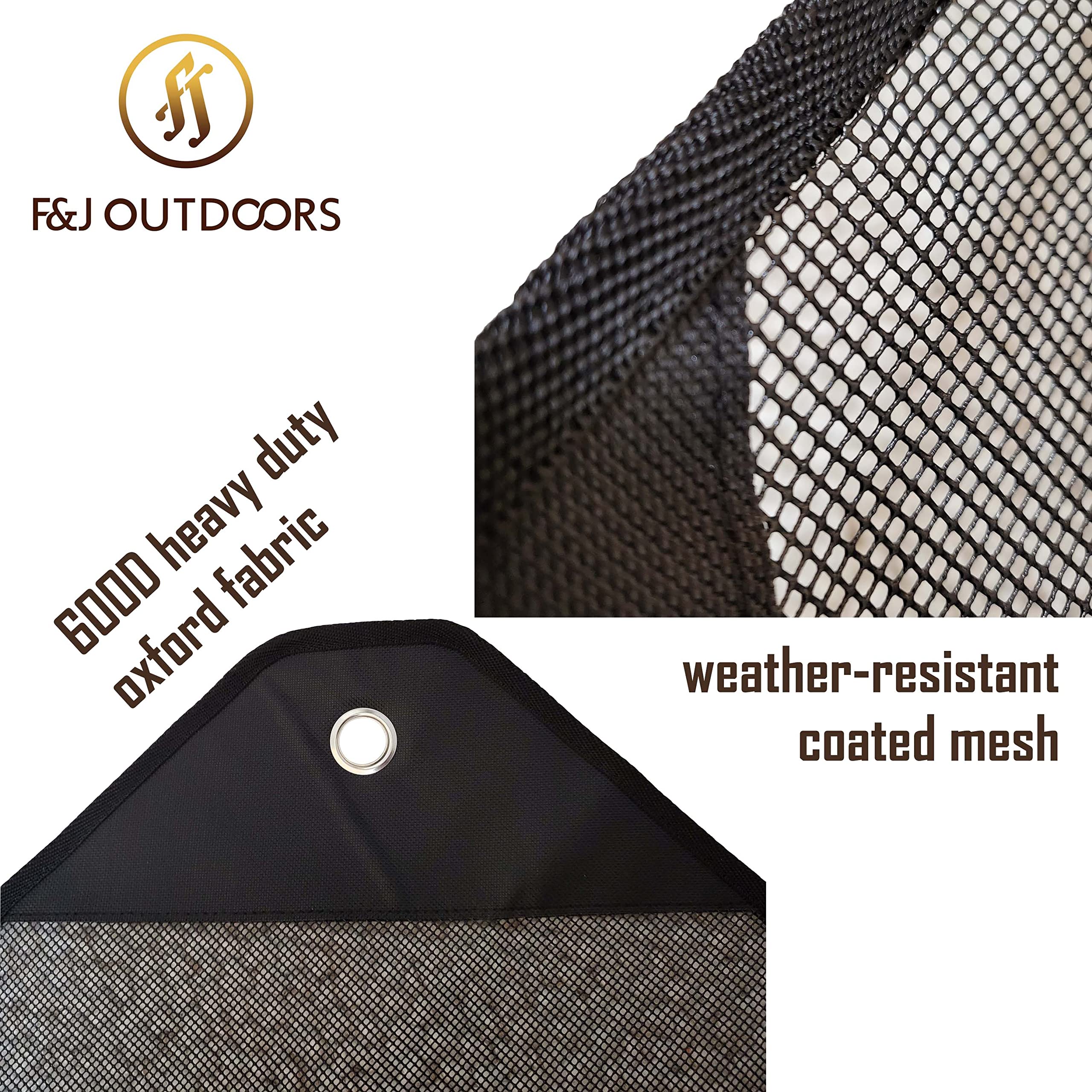F&J Outdoors Central Air Conditioner Cover for Outside Units, Black Top Net Breathable AC Cover (Mesh, 32"x32")
