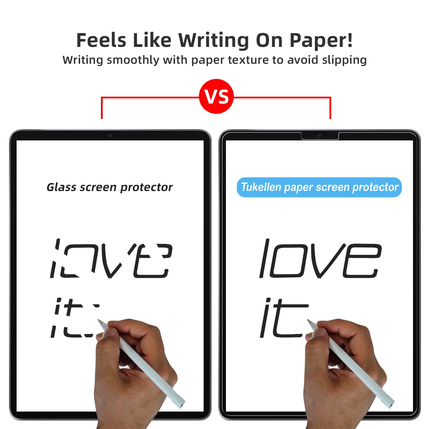 Tukellen Paper Screen Protector for iPad Air 5th/4th 10.9 Inch/iPad Pro 11 Inch(2022&2021&2020&2018) Drawing Writing Feels Like On Paper,Anti Glare Matte Flim(2 Pack)