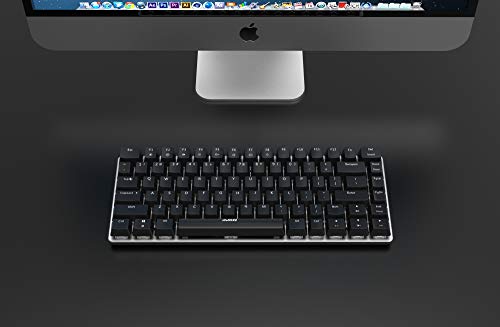 FIRSTBLOOD ONLY GAME. AK33 Geek Mechanical Keyboard, 82 Keys Layout, Blue Switches, White LED Backlit, Aluminum Portable Wired Gaming Keyboard, Pluggable Cable, for Games Work and Daily Use, Black