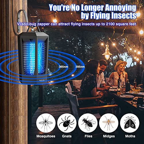 Bug Zapper Outdoor,18W Mosquito Zapper,Fly Traps Zapper,Mosquito Killer Outdoor Indoor,Plug in with 4200V High Powered,IP4 Waterproof, Power Saving, with Light Sensor for Patio Garden Home Kitchen