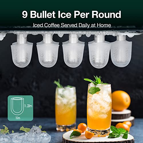 Countertop IceĀ Maker 6 Mins 9 Bullet Ice, 26.5lbs/24Hrs, Portable Ice Maker Machine with Self-Cleaning, Bags, Ice Scoop, and Basket, for Home/Kitchen/Office/Party