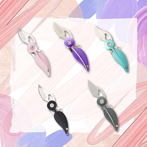 CHJIANAO Small Pocket Knife with Chain,Pocket Knife womens,Cool Knives,Cool Gadgets,Edc Knife,Mini Pocket Knife,Cute Key Accessories(Dark Green)