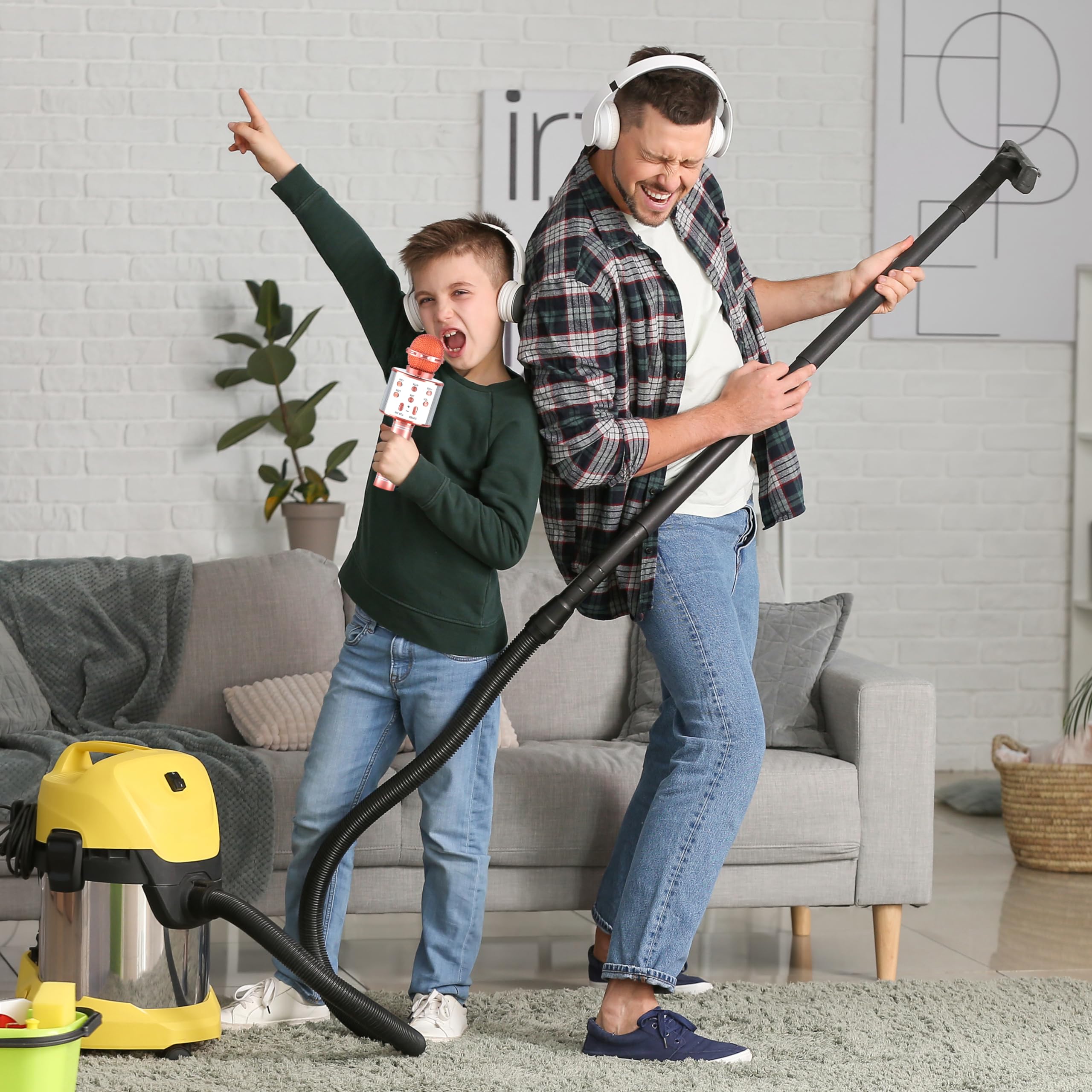 IJO Handheld Bluetooth Karaoke Microphone-Birthday Fun Singing Toys for Kids Age 3 4 5 6 7 8 9 10 Years Old Girls and Boys(Rose Gold)