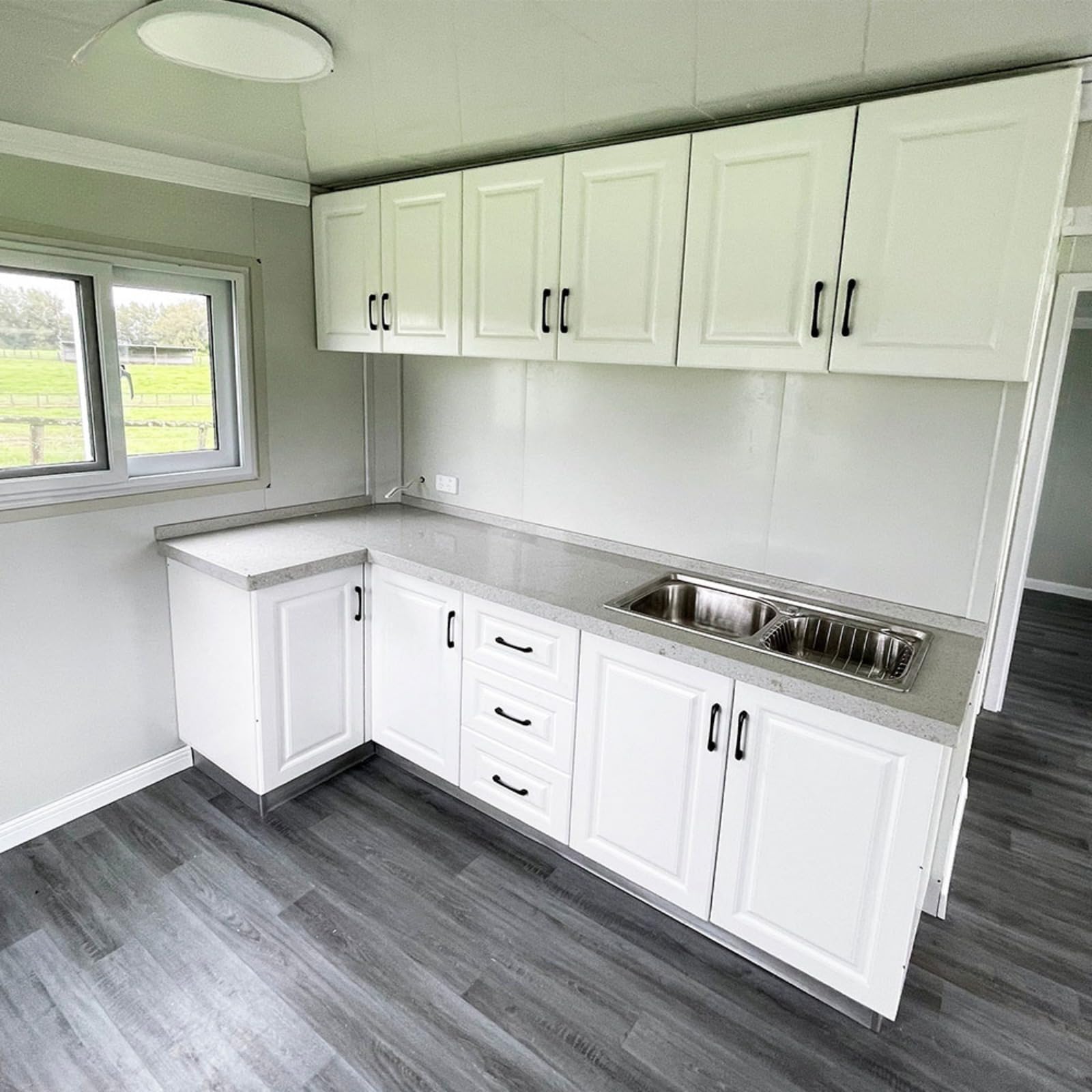 Container Tiny Home, Luxury Modern Prefab Insulated Home, Mobile Expandable Tiny House for Living with Customizable Design, Waterproof, Two & Three Room Options, Available in 20ft, 40ft Sizes