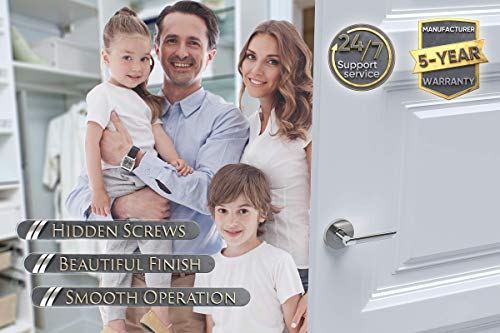 CONCORDIA 1001 - Inactive Dummy Door Handle Door Lever in Satin Nickel - Polished Chrome Finish - Dummy Right