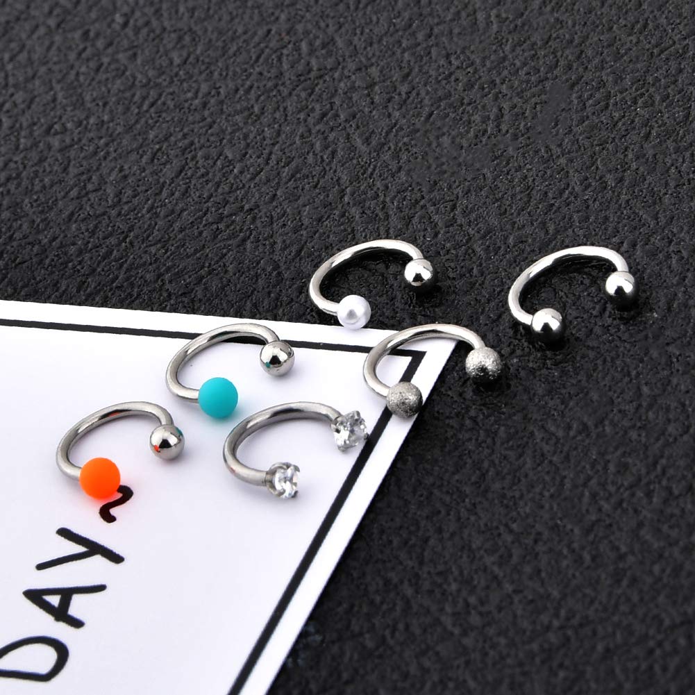 AVYRING 16g Surgical Steel Lip Ring Labret Studs Monroe Mudusa Piercing Jewelry Tragus Helix Conch Cartilage Earrings 8mm 24pcs