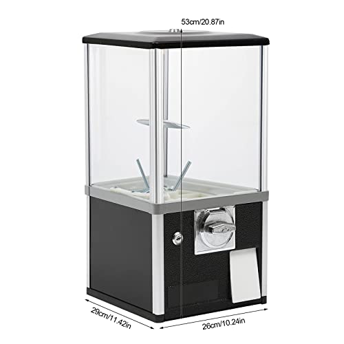 Commercial Vending Machine, Candy Gumball Vending Machine Gumball Bank Candy Vending Machine Prize Machine for 1.18-2.17in Toys/Candies, 11.42 * 10.24 * 20.87 in (Black)