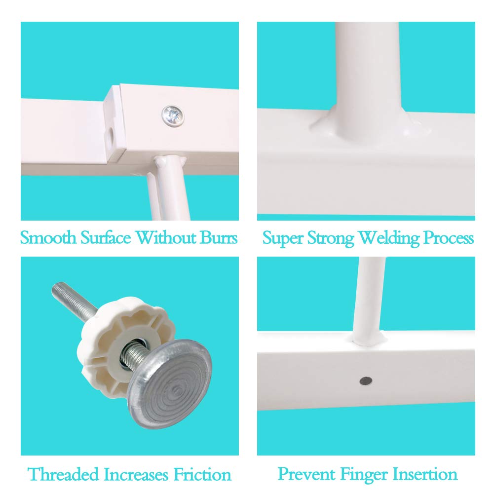 WAOWAO Window Safety Guards for Children Kids Child Toddler Pets Extra Wide White Tension Security Window Guard Gate for Home Fit 19.49-33.60" Sliding Windows (2Piece)