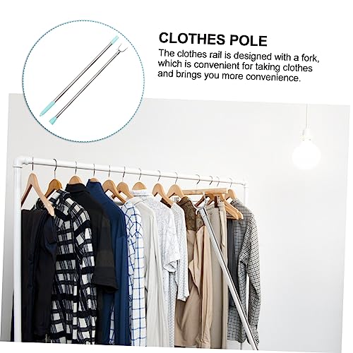 BUGUUYO Stainless Steel Telescopic Rod Retractable Clothesline Clothing Racks for Home Metal Coat Hanger Clothes Hook Reach Stick Telescoping Clothesline Pole Clothes Drying Supplies Elder