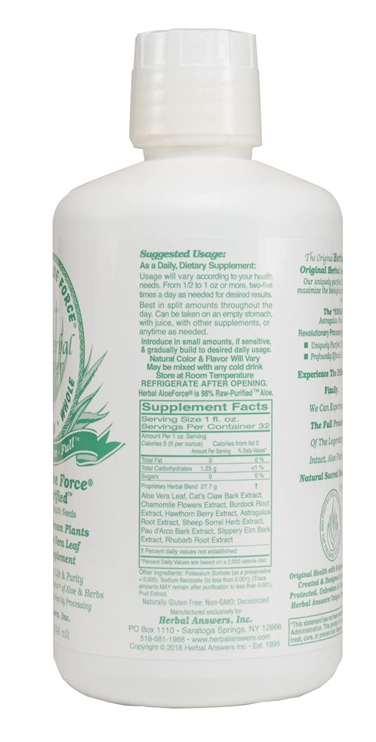 Herbal Answers Herbal Aloe Force Aloe Vera and Herbal Dietary Supplement, 32 fl oz