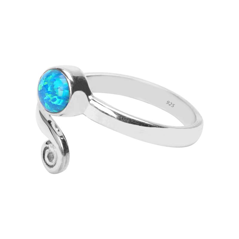 Green Opal Toe ring midi rings 925 Solid Sterling Silver Girl Women Body Jewellery Lab Opal Adjustable Stone Toe Rings