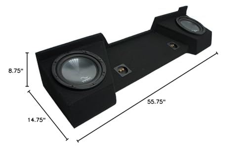 Harmony Audio R124 Dual 12" Sub Box Enclosure Compatible with 2007-2013 Chevy Silverado Ext Cab Truck