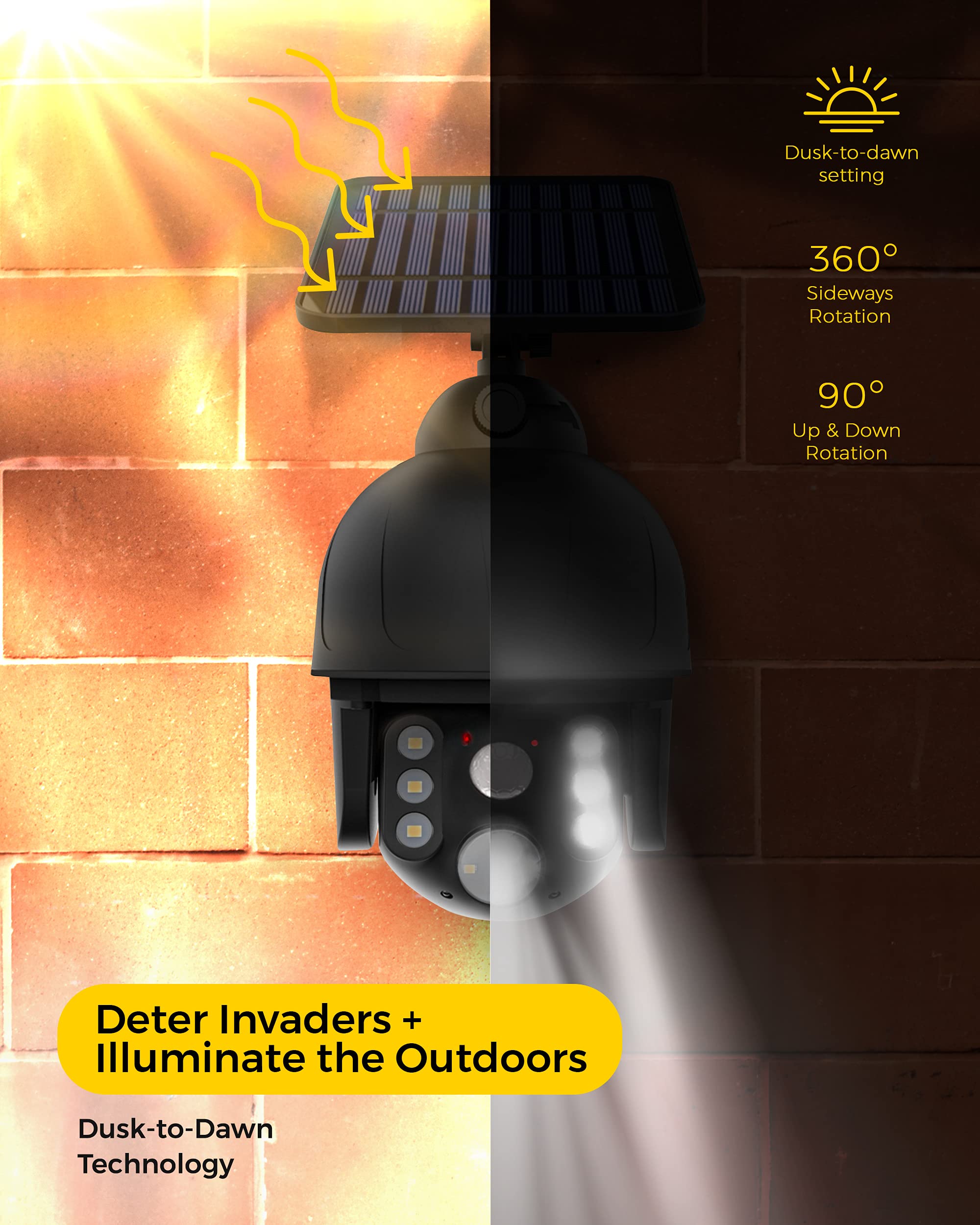 Guardian Torch Mark II - Security Solar Outdoor Lights (1 Pack) - Solar Powered Motion Sensor Outdoor Lights - Waterproof - Solar Flood Lights Outdoor with 11 Powerful LEDs - Floodlight for Outside