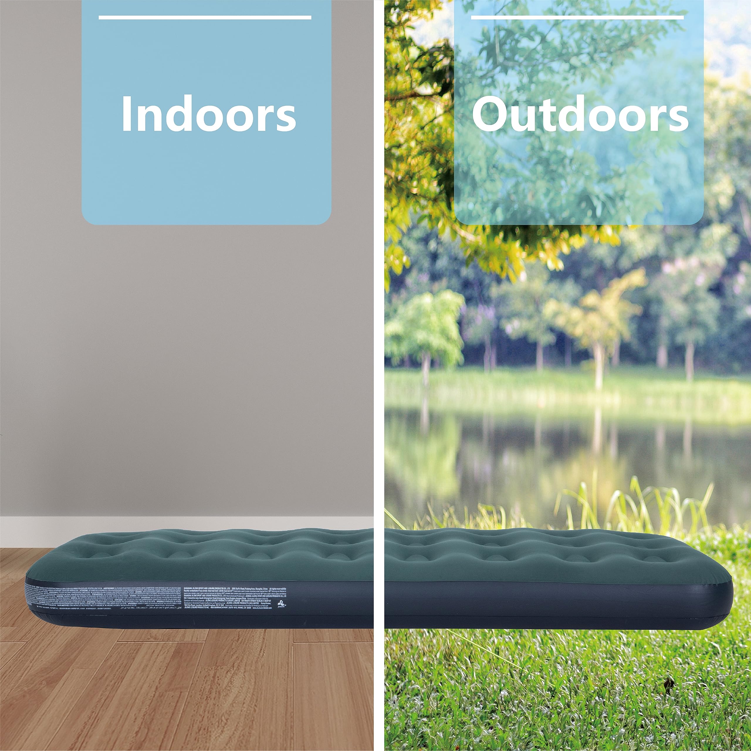 AVENLI Single Size Air Mattress for Inflatable Portable Blow Up Mattresses with Flocked top Foldable Air Bed for Tent Camping Home Travel Backpacking