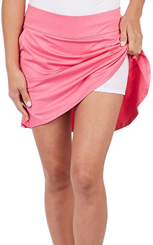 Coral Bay Golf Womens 18 in. Solid Pleated Flare Skort Large Pink