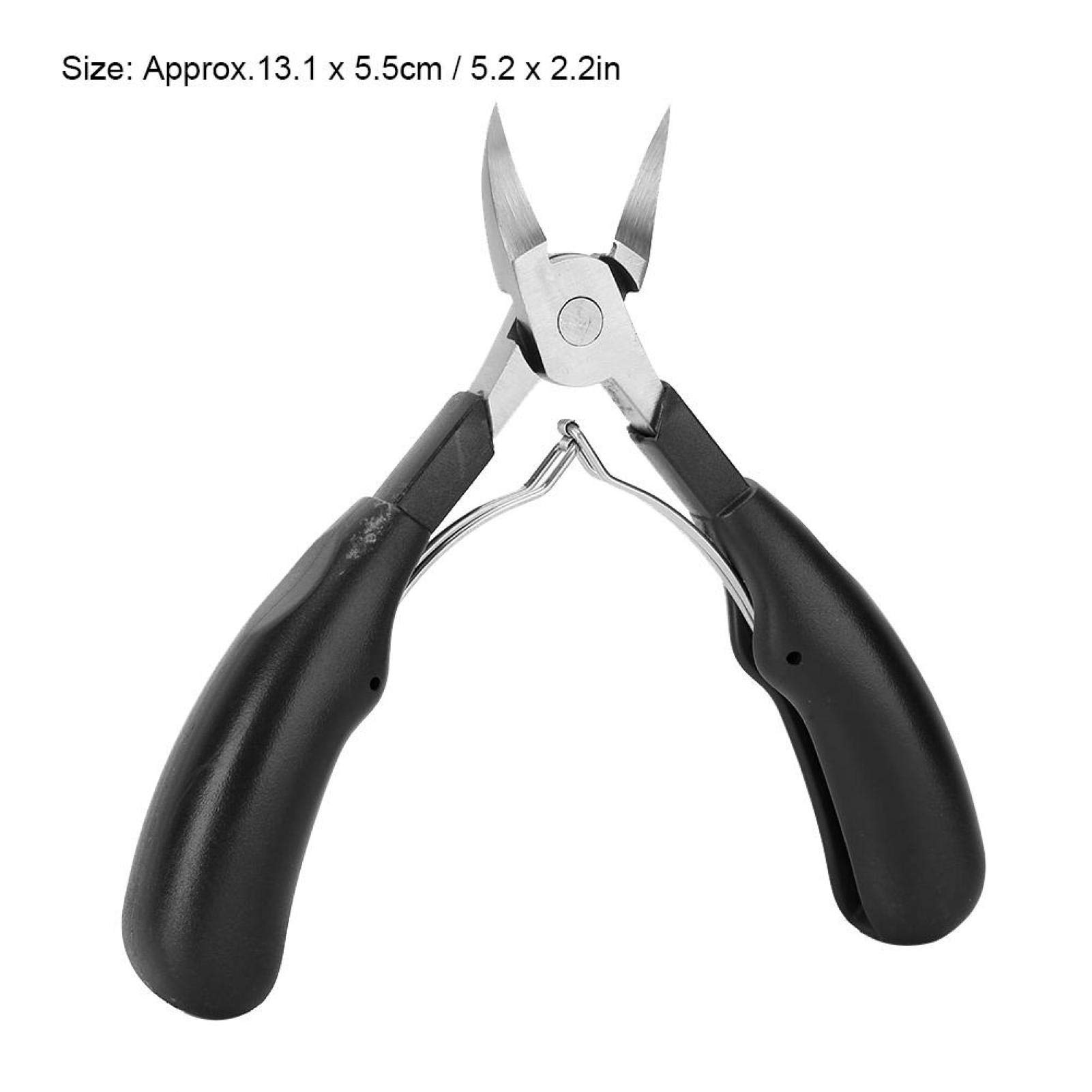 Nail Cuticle Pliers Stainless Steel Cuticle Scissors Non Slip Pedicure Cutter Tool for Home Use for Nail Care for Men and Women for Different Nail(Black)