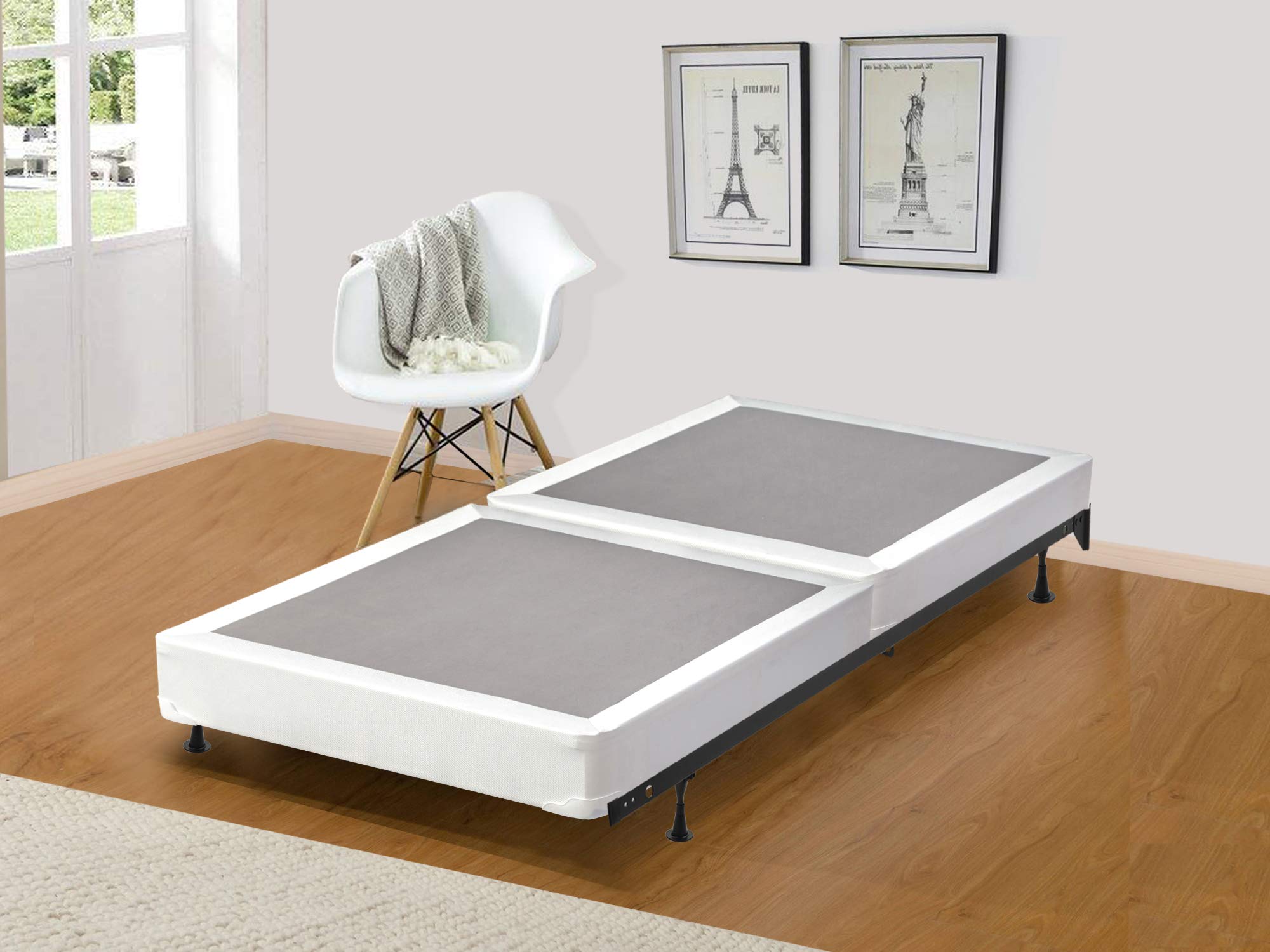 Continental Mattress Fully Assembled 4 inch Split Box Spring For Mattress, Size Queen