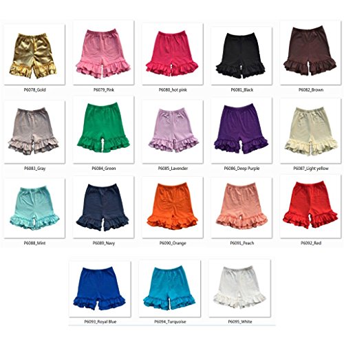 Coralup Baby & Little Girls Ruffles Cotton Shorts P6080_Hot Pink(XL,4-5Y)