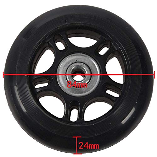 F-ber Luggage Suitcase Wheels Replacement Kit 84x24mm/3.3"x0.94" w/ABEC 608zz Inline Outdoor Skate Replacement Wheels, One Set of (2) Wheels (OD:84 W:24 ID:6 Axles:35&40mm)
