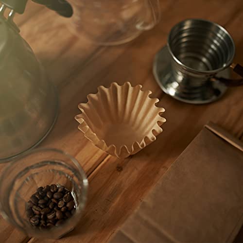 DEFUTAY 1-4 Cup Coffee Filters,Cup Basket Coffee Filters,Natural Brown Unbleached