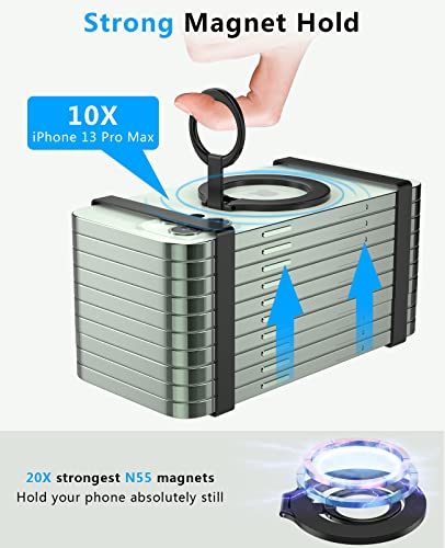 enGMOLPHY Phone Ring Holder with MagSafe, 360° Rotation Grip Finger Kickstand【Remove It to Wireless Charge】 Compatible with iPhone 14 Pro/Max/Plus, 13 12Pro/Max/Mini