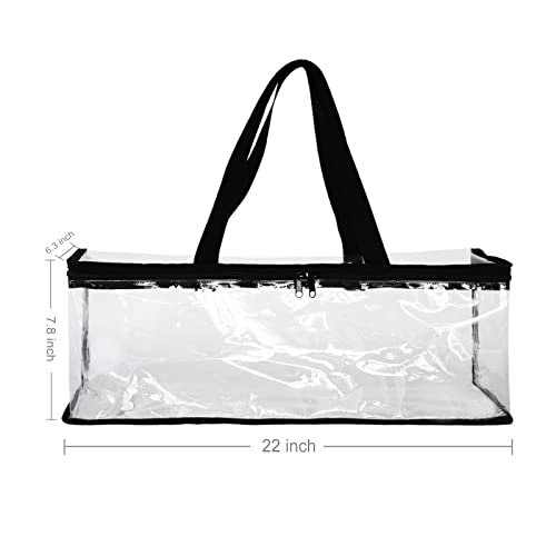 CTBRT Hat Storage Bag 2 Pack Clear Baseball Hat Organizer Holder for Baseball Caps Sturdy Cap Organizer Dust Proof Hat Racks with Black Handles and Zipper Closure