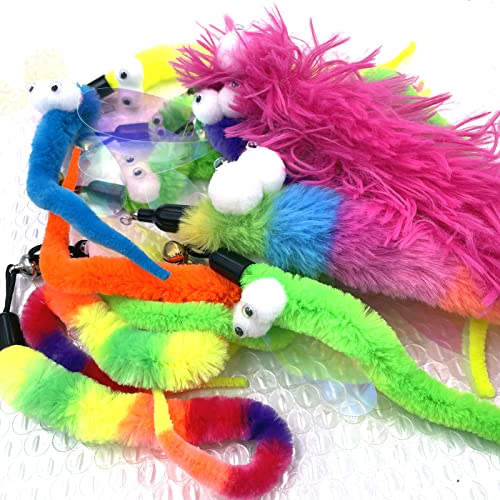 Cat Worm Toy Refills Cats Teaser Toys Cat Wand Refill Wand Replacement Cat Wand Attachments Cat Fishing Pole Toy Refill 16Pcs Cat Worms Refill,Cat Wand Toy Assorted Teaser Refills