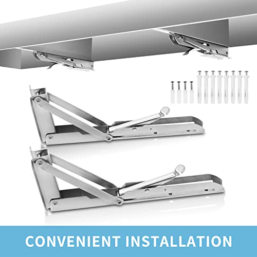 Concession Shelf- 48L x 12W Inch Stainless Steel Foldable Perfect for Food Truck, Trailer and Window Service