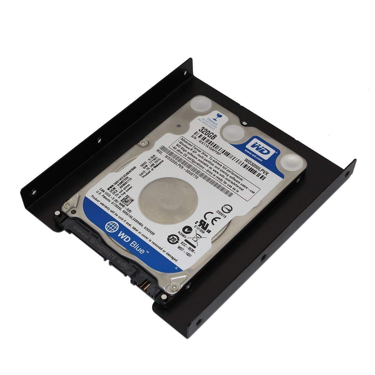 iMBAPrice (Pack of 2) 2.5" To 3.5" Bay SSD HDD Notebook Hard Disk Drive Black Mounting Bracket Adapter Tray Kit