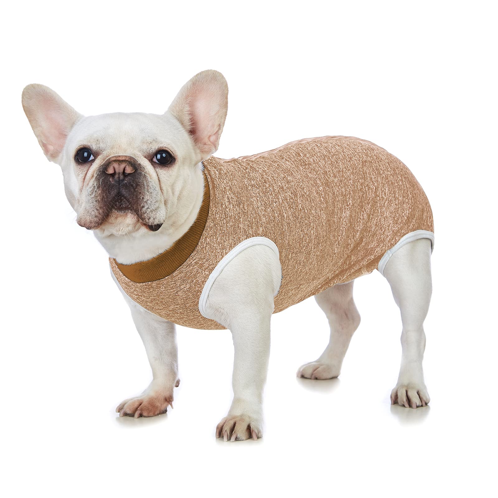 Tonqixope Dog Surgery Recovery Suit-Comfortable & Breathable Dog Recovery Suit After Surgery,Dog Surgical Recovery Suit Female Male,Prevent Licking Dog Onesies,Substitute E-Collar & Cone-Brown Medium