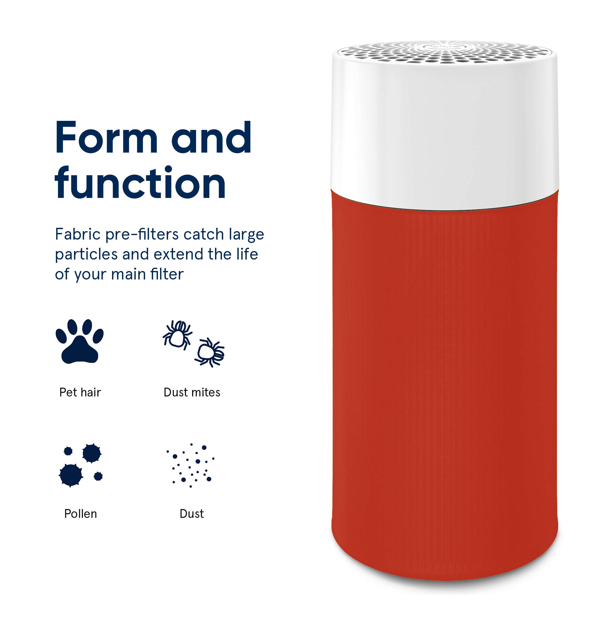 BLUEAIR Blue Pure 411+ Light Gray Pre-Filter, Washable Fabric Traps Pollen, Pet Hair & Dust, Lunar Rock