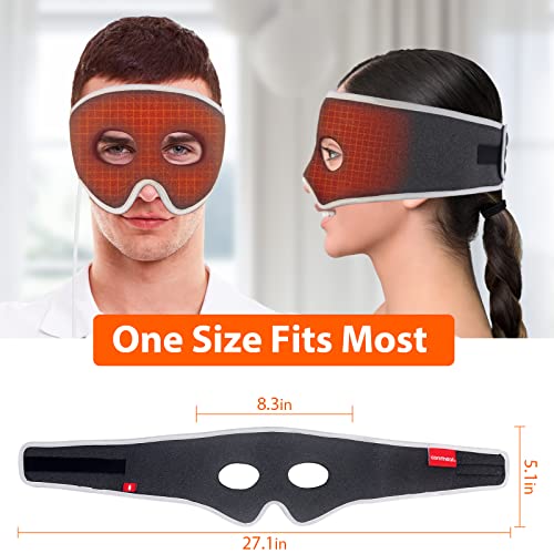 Comfheat USB Sinus Relief Mask Moist Heat Face Heating Pad for Sinus Pressure, Nasal Congestion, Sinusitis, Allergies, Stress, 3 Heat Settings, Warm Compress Therapy for Car Travel (Non-Rechargeable)