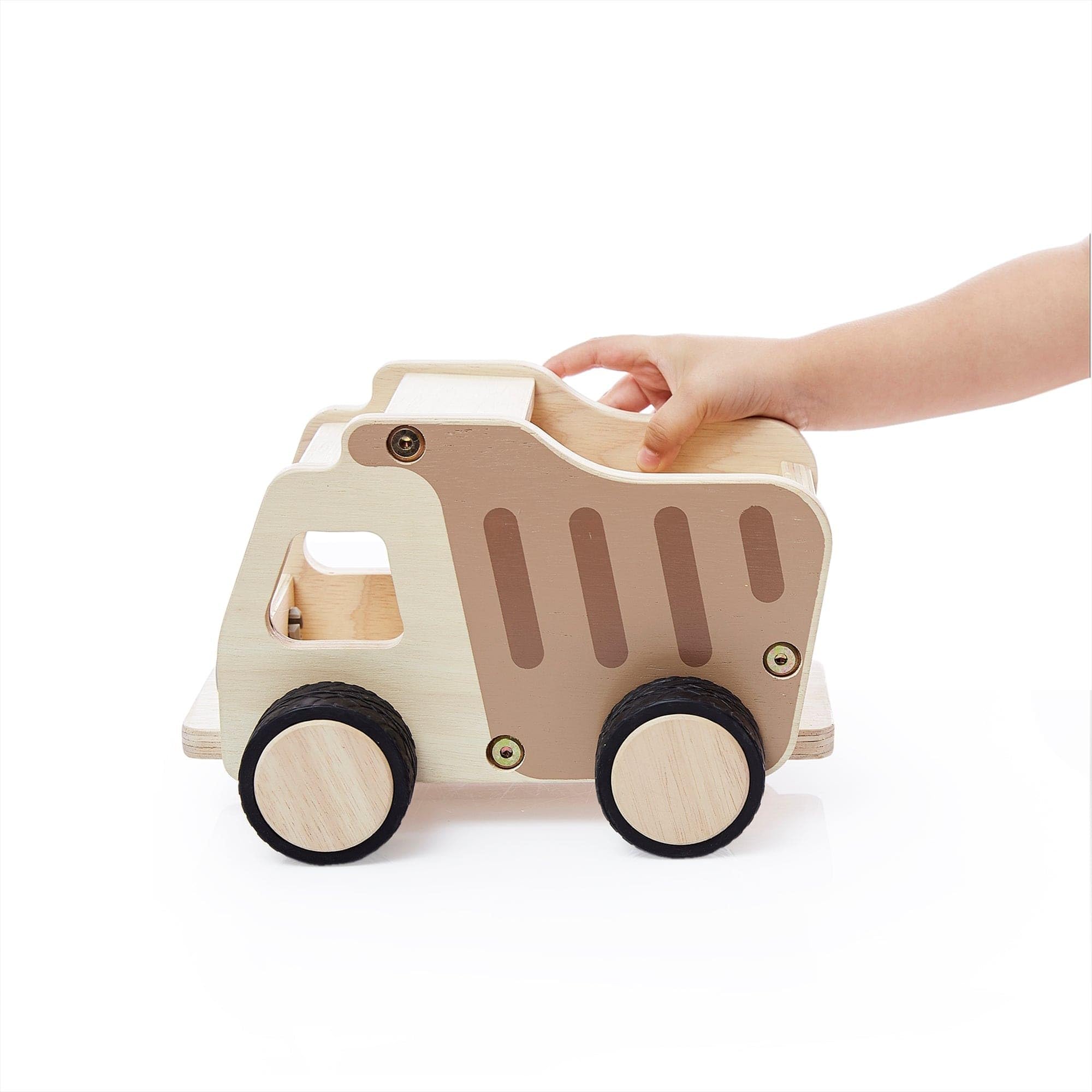 Guidecraft Wooden Dump Truck: Vehicle Play Set, Kids Learning and Educational Dramatic Play Toy