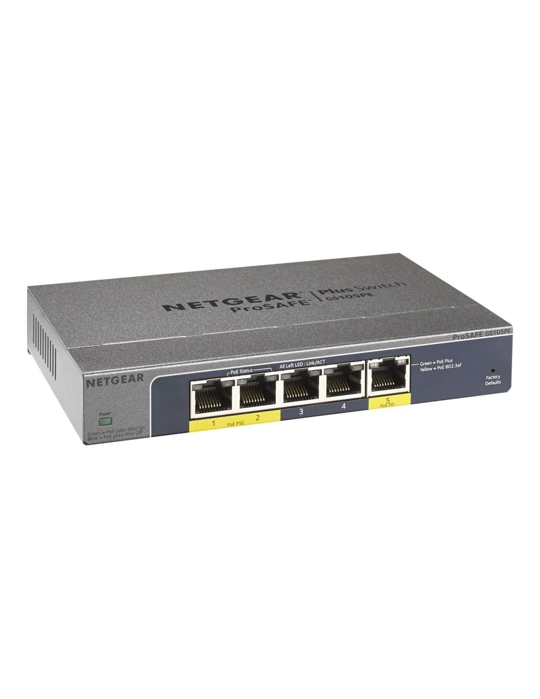 Netgear ProSAFE Plus Gigabit Switch with PoE (GS105PE-10000S)