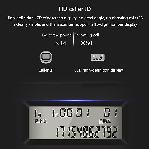 Caller Display Telephone Hands Free Calling Corded Landline Phone Adjustable Landline Telephone for Home Office Hotel Landline Phone for Seniors Answering Machine