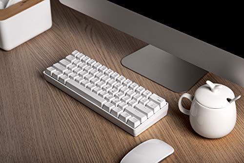 DGG YK600 RGB Wired and Wireless Dual Mode 60% Compact Mechanical Keyboard,61 Keys Mini Gaming Office Blue Switches Keyboard with 1850mA Rechargeable Battery for Windows/MacOS/Android System, Black