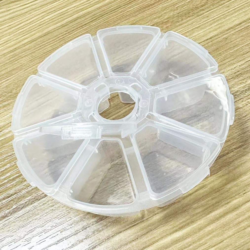 TAODAN 2pcs Plastic Storage Organizer Containers 10cm 8 Grids Clear Jewelry Box Fishing Box Pill Box