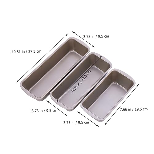 Cabilock 3pcs baking pans loaf pan Practical Toast Pan Toast Baking Mold Home Toast Mold Baking Tool Toast DIY Baking Mold Bread Pan Toast Cooking Mold carbon steel Strip baking tin