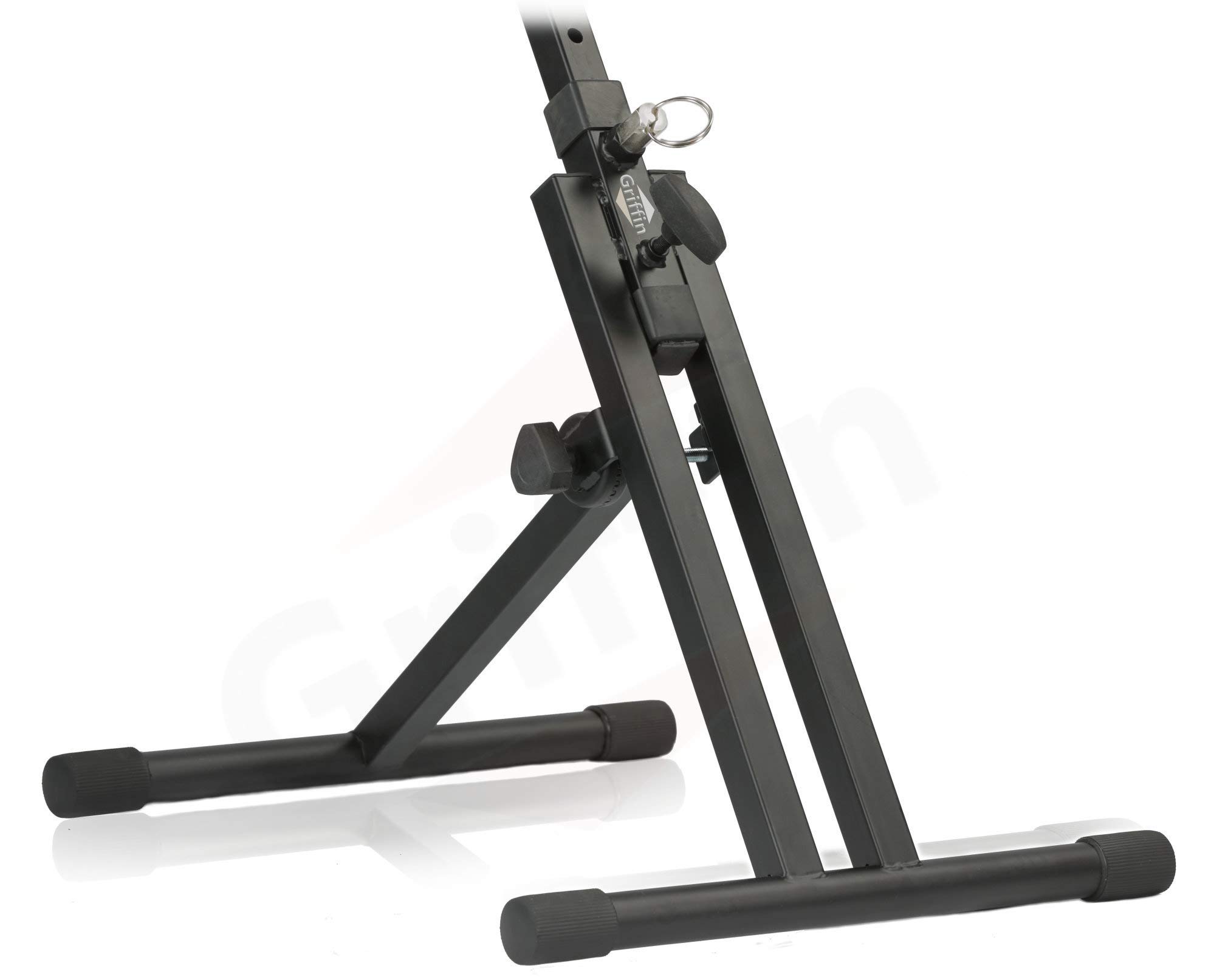Guitar Combo Amplifier Stand by GRIFFIN | PA Speaker Karaoke Monitor Holder | Low Profile Pro-Audio Amp Tilt Back Mount Stand | Adjustable Speaker Cabinet Stage Equipment Platform Riser & Studio Chair
