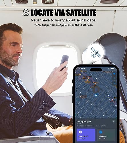 Coredy Passport Holder and Bluetooth Tracker Combo, Travel Must Haves Passport Cover Finder, Works with Apple Find My (iOS Only), RFID Blocking, Slim Travel Accessories Passport Wallet, Blue