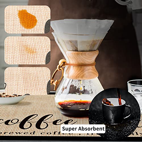 Coffee Mat 20x16 Inch Super Absorbent Quick Dry Dish Drying Mat for Kitchen Counter Coffee Bar Accessories,Coffee Maker,Coffee Grinder,Coffee Decor