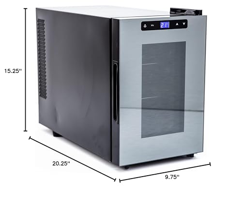 Avanti WCT6C4S Wine Cooler Refrigerator with 6 Bottle Capacity, Thermoelectric Cooling, Freestanding WineCellar, Temperature LED Display, Black