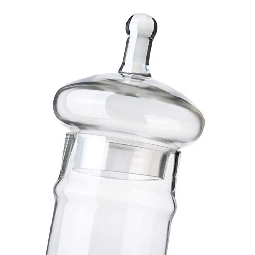Diamond Star Set of 3 Clear Glass Apothecary Jars Elegant Storage Jar, Decorative Wedding Candy Organizer Canisters Home Decor Centerpieces (H: 9", 12.5", 14")