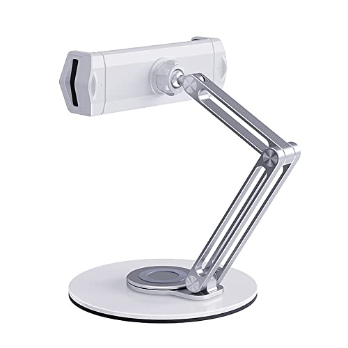 Cell Phone Stand, Adjustable Phone Holder, Rotatable 360 Degree Base Phone Stand for Desk, Adjustable Two Riser Foldable Phone Mount Compatible with iPhone Pro, XR, Plus, Samsung Galaxy, Google Pixel
