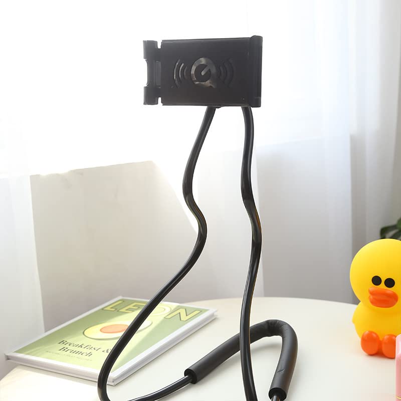 Cell Phone Stand Hanging on Neck Upgraded-Gooseneck Phone Holder-360 Rotation Tablet Mount Bracket-Angle Holder-Flexible Mount Stand-Lazy Bracket