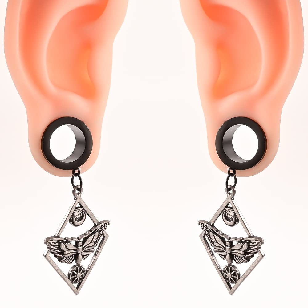 Atomhole 2 PCS Vintage Design Ear Gauges 316 Stainless Steel Beautiful Ear Plugs Tunnels Gauges for Ears Stretcher Piercing Body Jewelry (12mm(1/2"))